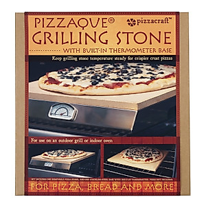 Pizza Stone with Built-In Thermometer Base -