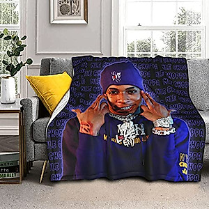 NLE Choppa Blanket Rug Soft Throw Fleece Blankets for Gift Bed Sofa 50"X40" Lightweight Flannel Blanket Bedding