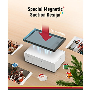 Liene 4x6'' Rechargeable Photo Printer Bundle (100 pcs +3 Ink Cartridges), Wireless Photo Printer for iPhone, Smartphone, Android, Computer, Dye Sublimation Printer, Photo Printer for Travel, Home Use