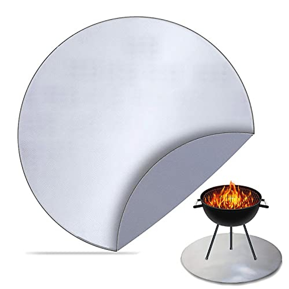 Yurulitdor Round Fire Pit Mat, 36inch Fireproof Mat for Under Fire Pit, Fire Resistant Pad for Outdoor BBQ, Patio, Deck, Grass, Lawn (36inch)