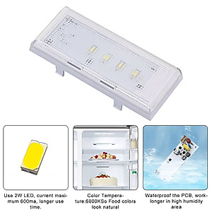 NEW W10515058 Refrigerator Freezer Main LED Light Set and Driver for Whirlpool Kenmore，with Tapered Lens and Bezel -Replaces W10465957, W10522611, WPW10515058VP