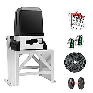 TOPENS CK2600 Automatic Sliding Gate Opener Chain Drive Industrial Commercial 1-1/4 HP Gate Motor for Heavy Driveway Slide Gates Up to 5700 Pounds, AC Powered with 20ft Roller Chain and Remote Control