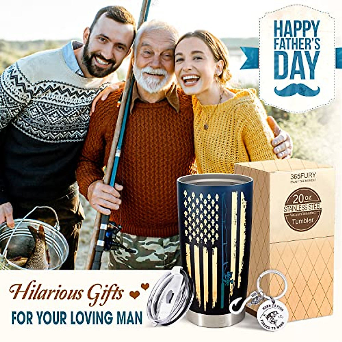 Fishing Gifts for Men - Fishing Gifts - Fathers Day Fishing Gifts for Dad, Husband, Boyfriend - Birthday, Christmas Fishing Gifts for Fisherman - Funny Fishing Gift, Fishing Coffee Mug Tumbler 20Oz