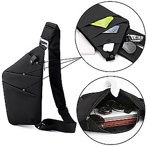 Tealots Small Sling Bag Crossbody Personal Pocket Bag Anti-Thief Chest Bags Shoulder Backpack for Travel Hiking Daypacks (A-black right hand)