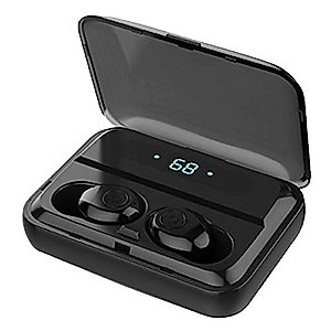 fosa1 Wireless Earbuds Mini Portable Bt Headphones Sports Stereo Sound Earphone with Wireless Charging Box Support LED Power Digital Display for Home Office Outdoor Sport