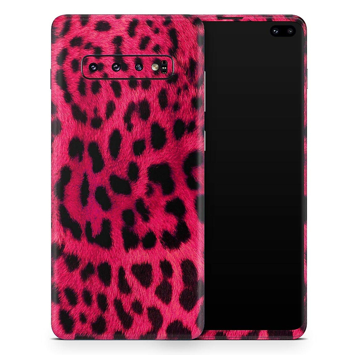 DesignSkinz Fuzzy Real Pink Leopard Print Protective Vinyl Decal Wrap Skin Cover Compatible with The Samsung Galaxy S20 (Screen Trim & Back Glass Skin)