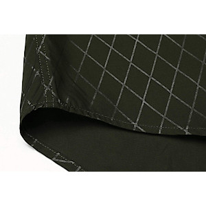 COOFANDY Mens Shirt Slim Fit Dress Business Plaid Button Down Collar, Army Green, Medium, Long Sleeve