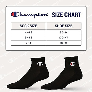 Champion Boys Socks and Girls Socks 12 Pair Crew Low Cut No Show Ankle Quarter Socks for Girls