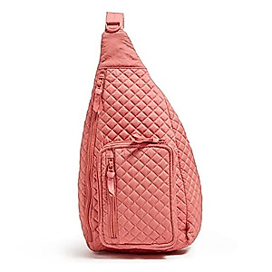 Vera Bradley Women's Cotton Sling Backpack, Terra Cotta Rose - Recycled Cotton, One Size