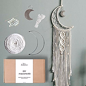 DREAMWEAVER CRAFTS Macramé Moon Dreamcatcher DIY Craft Kit – Make Your Own Bohemian Style Home Décor Wall Hanging – Rewarding Art Project for Teens or Adults
