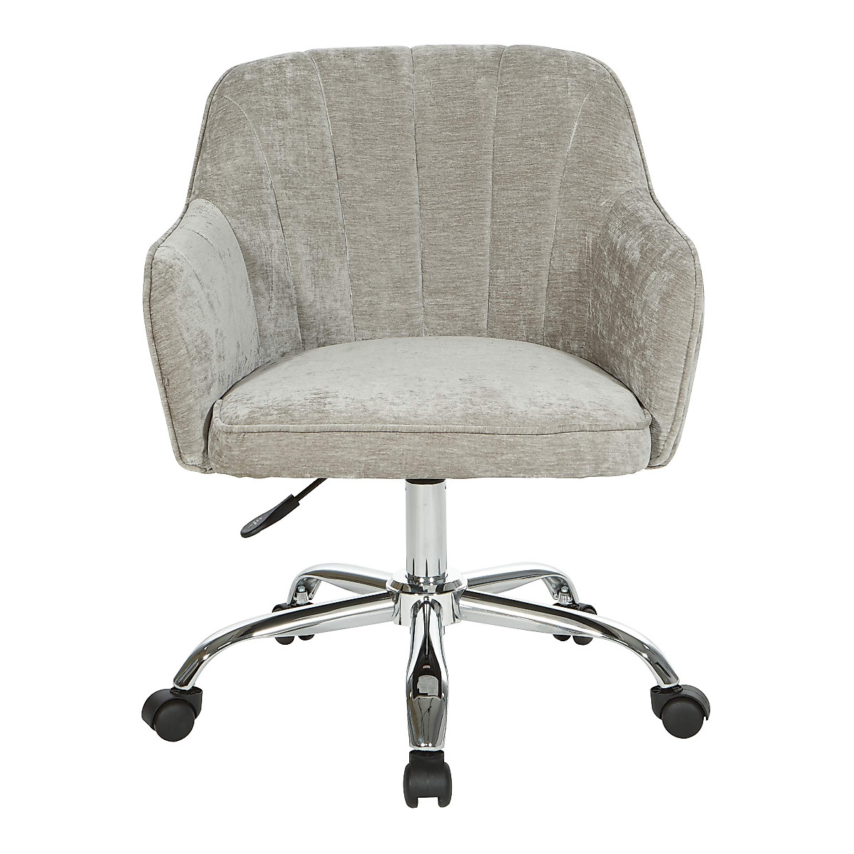 OSP Home Furnishings Versailles Office Chair in Smoke Velvet Fabric with Chrome Base