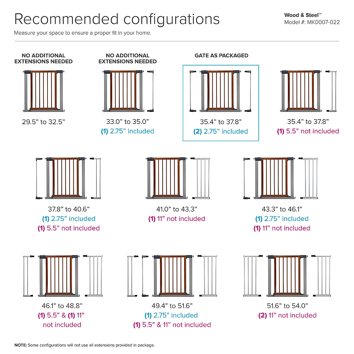 Munchkin® Wood and Steel Baby Gate Extension, 5.5"