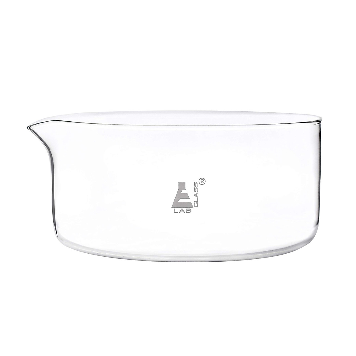 EISCO Crystallizing Dish, 3500ml - Flat Bottom, with Spout - Borosilicate 3.3 Glass - Laboratory, Kitchen, Crafts