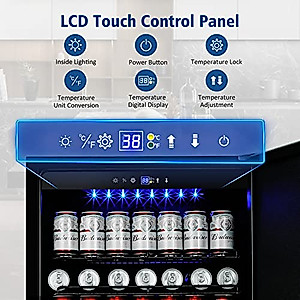 Velivi 24 Inch Beverage Refrigerator, Under Counter Beverage Cooler, Built-in and Freestanding Beverage Fridge 210 Cans, Drink Fridge with Stainless Steel Door for Soda, Beer, Wine