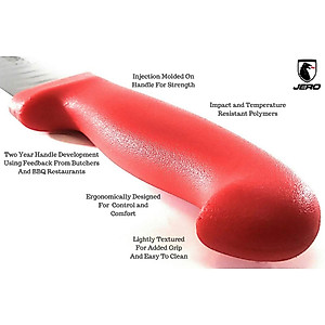 Jero Pitmaster Series Concavo Slicer - Wide 12" Granton Straight Edge Blade - Manufactured From German High-Carbon Stainless Steel - Ergonomic Easy Grip Polymer Handle - Ultimate Meat Slicer