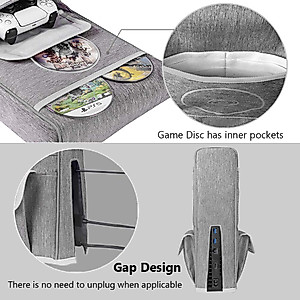 Esimen Sleeve Protective Case Dust Cover for PS5 Console /Playstation 5 Digital Edition ,PS5 Controller Skin Compatible with 12 Game Disc Pockets