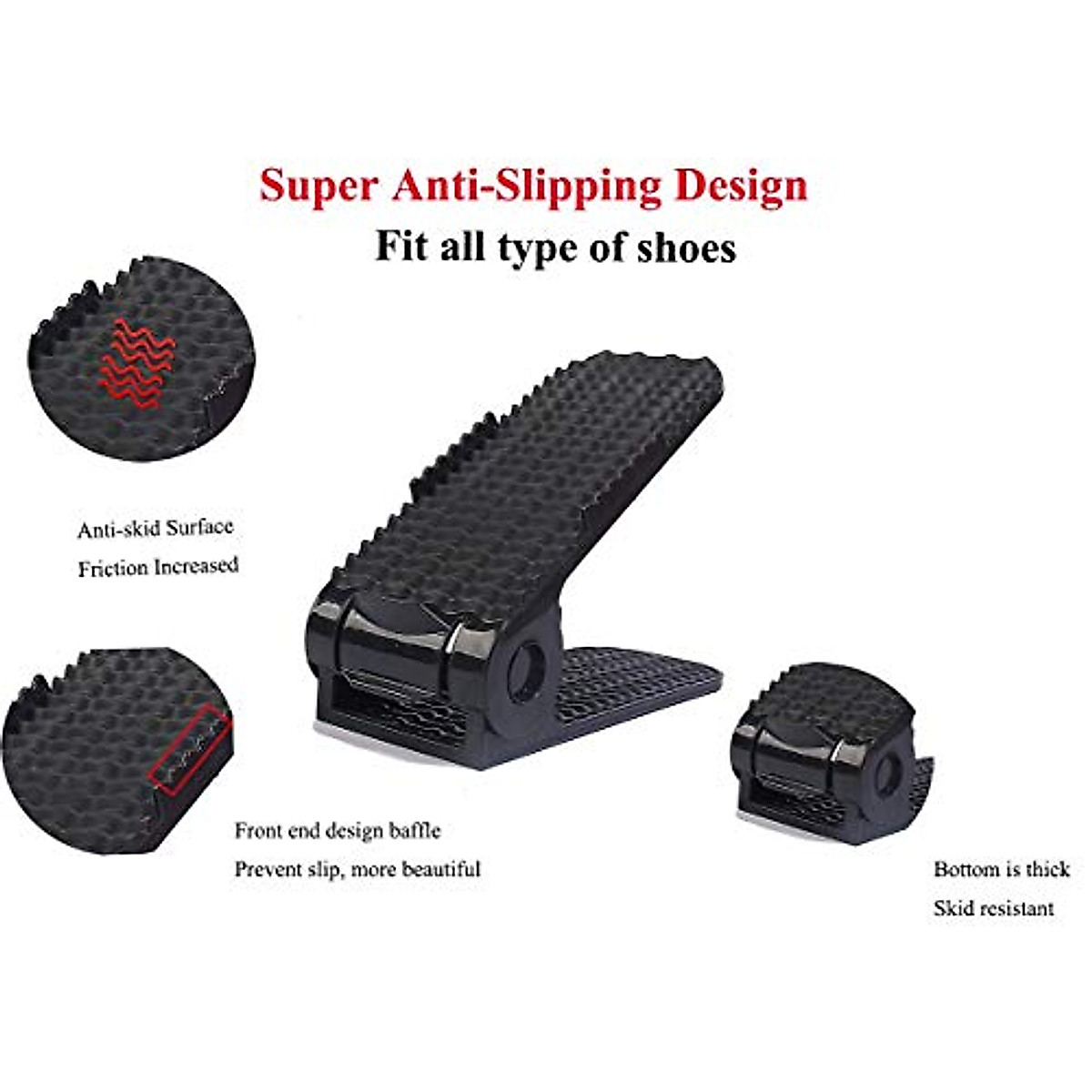 Yagizaai Bayou Shoe Slots, 8 PCS Shoes Slots Organizer, 4-Level Adjustable Shoe Stacker, Upgraded Shoe Space Saver, 50% Space-Saving Shoe Holders(Black)