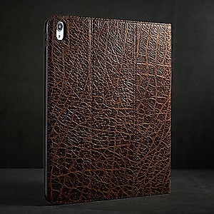 Gexmil Leather Case for iPad Air 11 Inch M3 2025/ M2 2024,iPad Air 10.9 Inch Case 5th/4th Generation 2022/2020, Top Grain Leather Cover Auto Sleep/Wake, Adjustable Stand,Buffalo Pattern