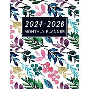 2024-2026 Monthly Planner: 3 years schedule organizer, Personal time management notebook with Flower Cover