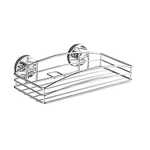 WENKO 20883100 Vacuum-Loc wall shelf - fixing without drilling, Steel, 10.2 x 2.6 x 5.5 inch, Chrome
