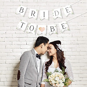 Bride To Be Banner - Bridal Shower Decoration,Greenery Bride To Be Banner,Bachelorette Party Banner,Engagement And Wedding Party Decorations,