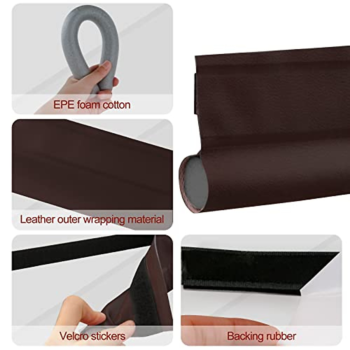 Aosivm Under Door Draft Stopper,Door Draft Blocker,Under The Door Draft Guard,Weather Stripping Noise Cold Air Blocker Window,Washable,Dust Proof,Removable,Adjustable Door Sweeps 38" (1Pc Coffee)