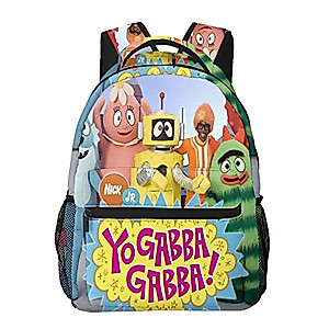 Pobecan Yo Gabba Anime Gabba! Backpack Funny Laptop Back Pack Book Bag Hiking Outgoing Daypack For Women Mens