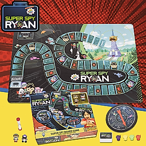Far Out Toys Ryan’s World Super Spy Board Game, Mission Scavenger Hunt to Pack Rat’s Secret Lair, Adventure, Exploration, Mystery, 2 Exclusive Rare Collectible Micro Figures, 70 Mission Cards, Ages 3+