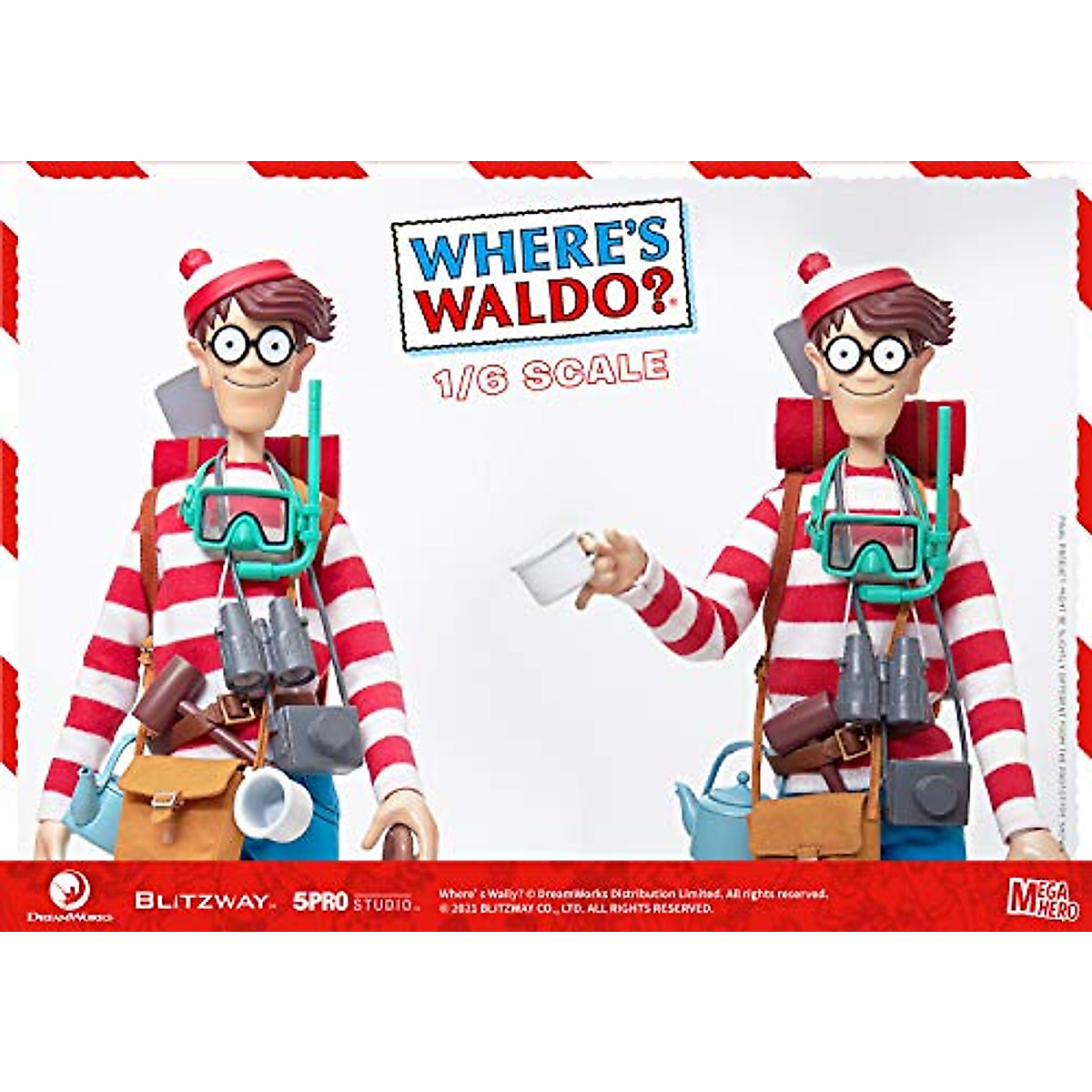 Blitzway - Where's Waldo? - Waldo 1/6th Scale Action Figure, 5Pro Studio MEGAHERO Series