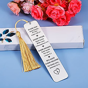 Inspirational Christian Gifts for Women Men Bible Verse Religious Bookmark for Women Men Friends Church Catholic Gifts for Son Daughter Baptism Easter Godchild Faith Book Lovers Church Bulk Gifts