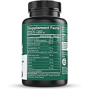 Whole Nature Brain Booster Nootropics - Brain Shield with Ginkgo Biloba, Alpha GPC and Bacopa Monnieri, Vitamin B12, B3 - Support Focus, Memory & Clarity, Energy & Stress Relief. (1)