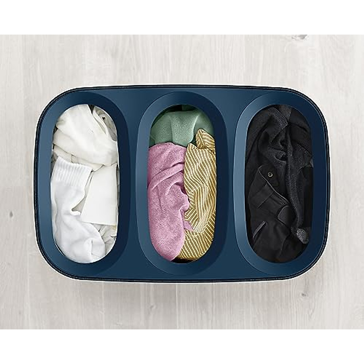 Joseph Joseph Tota Trio 90-liter Laundry Hamper Separation Basket with Lid and Removable Bags - Black