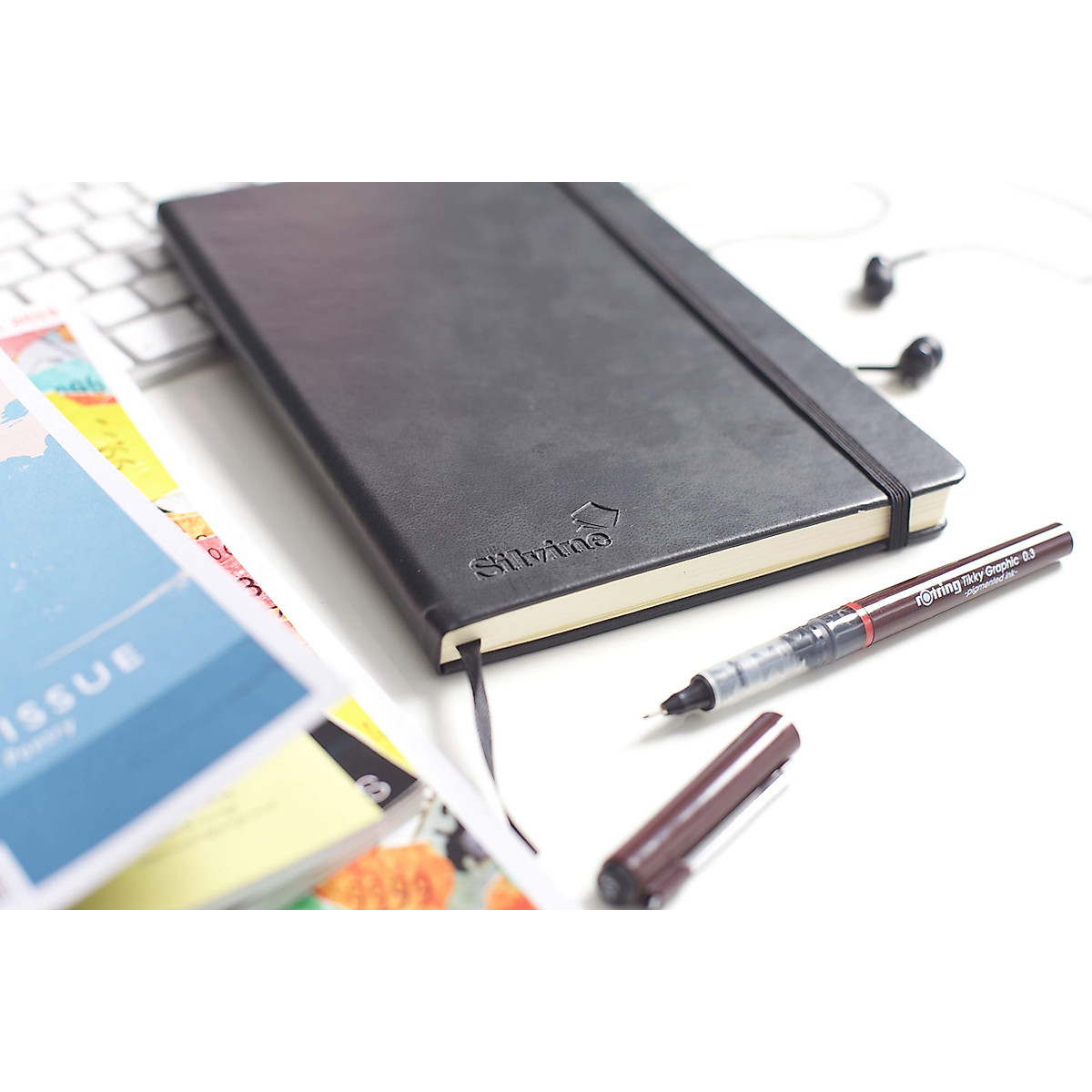 Silvine A5 Executive Soft Feel Notebook Black. 160 Pages (80 Sheets) Ruled with 5mm Squares. Ref 197X (148 x 212mm)