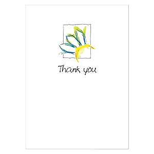 SHADE TREE GREETINGS Thank You Greeting Card (5" x 7") by Art from the Heart | 3 Pack + 3 Envelopes (Two Words of Gratitude)