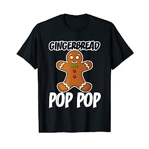 Gingerbread Pop Pop Christmas Stocking Stuffer T-Shirt