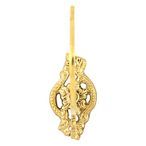 High Polished Brass 5 1/3 Inch Bracket for Oil Candles or Coat Hanger Wall Mount