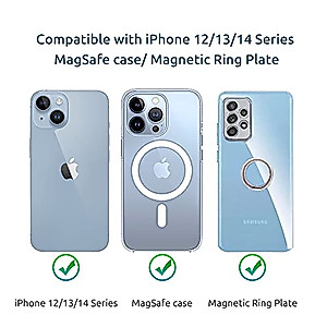 REMOJANO Snap-on MagSafe Card Wallet with Built-in AirTag Pocket, AirTag Case & Magnetic Card Wallet, Compatible for iPhone 12/13 Series (Black)