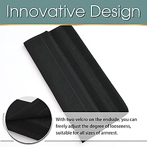 Joywell Linen Office Chair Armrest Pads, Adjustable Comfy Ergonomic Chair Arm Rest Covers, Removable Elbows Support and Forearms Pressure Relief, Set of 2, Black