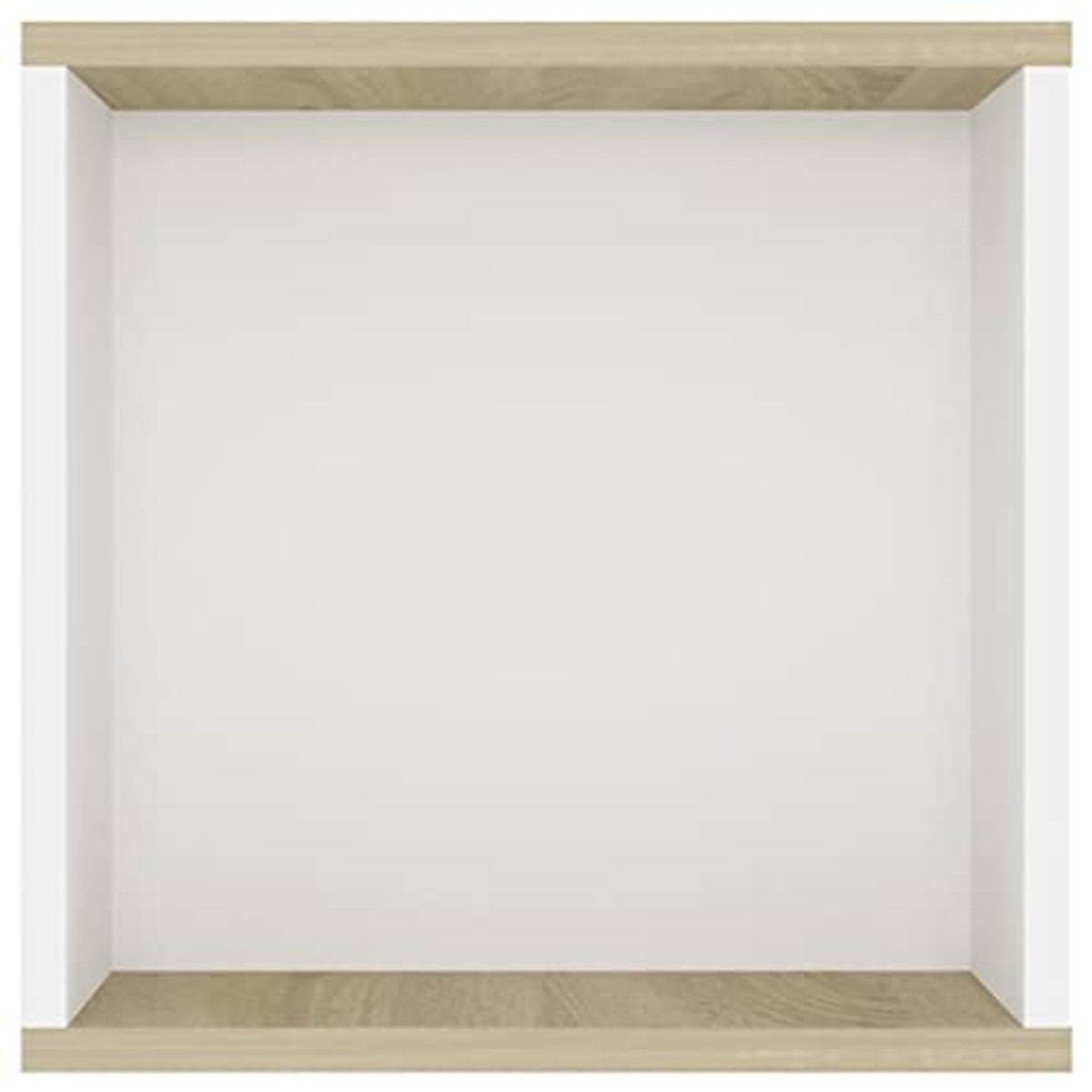 SLGSDMJ Bedroom, Living Room Storage Unit, Modern Entertainment Center Media Rack, Suitable for Living Room, Bedroom, Office, etc. Wall-Mounted TV Cabinet White and Sonoma Oak 40.2"x14"x14" Chipboard