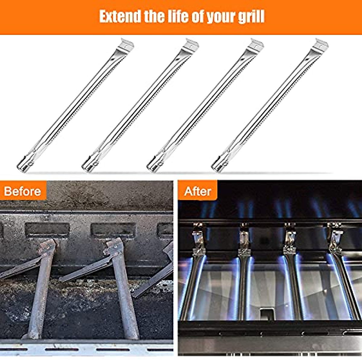 Uniflasy Grill Parts for Kenmore 146.34611410 146.23679310 146.46372610 146.34461410 146.16142210 146.10016510 146.23673310 146.16198211 146.46366610 146.1001751 146.4636561(Stainless Steel)