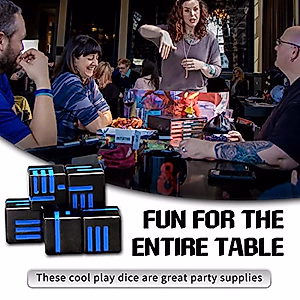 D6 Metal Dice Set, HNCCESG 6 Sided Dice 6 Pieces Solid Metal Game Dice for DND Dungeons and Dragons Role Playing Game RPG Pathfinder Shadowrun Warhammer D&D Accessories Gift (Blue)