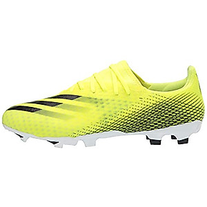 adidas Men's X GHOSTED.3 Soccer Shoe, Solar Yellow/Black/Team Royal Blue(Firm Ground), 8.5