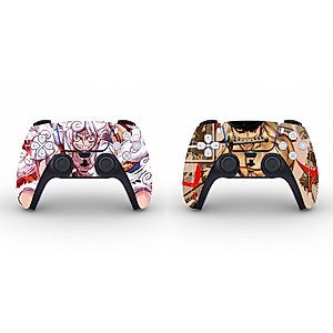 EBTY DREAMS Inc. - Set of 2 One Piec OP Monkey D. Luffy, Roronoa Zoro Vinyl Skin Sticker Decal Protector for PlayStation 5 (PS5) Controllers