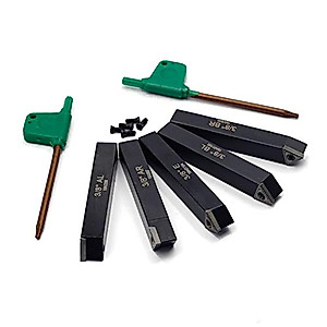 OSCARBIDE 3/8"Mini Indexable Carbide Lathe Turning Tool Holder Metal Lathe Tools Inserts Bits with Carbide Inserts TCMT110204(TCMT21.51),5 Pieces/Set