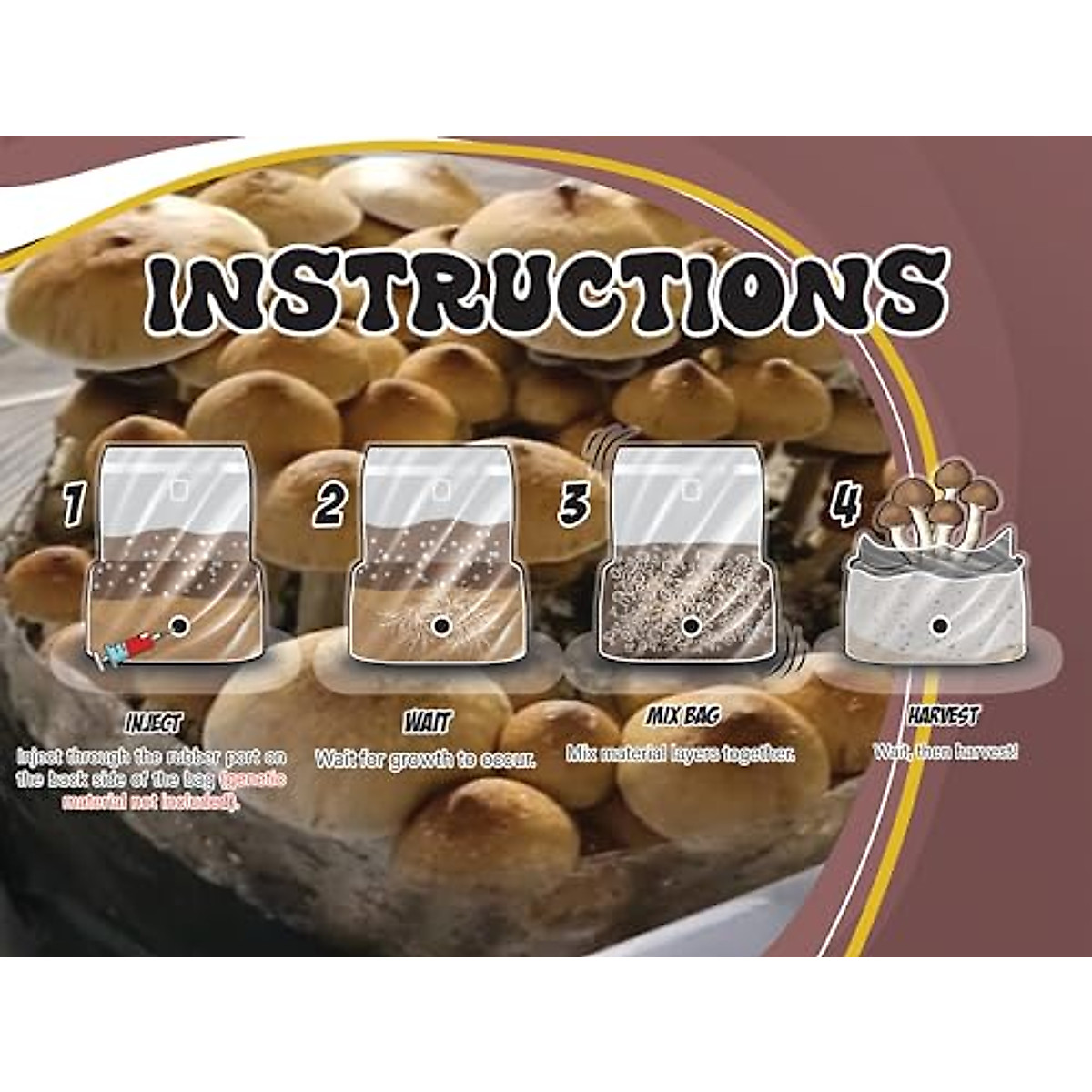 Booming Acres | The Magical 5lb All-in-One Mushroom Grow Bag | Mushroom Grow Kit | Harvest Your own Happiness | Discover The Magic of Growing Mushrooms - 5lb Grow Bag Mushroom Starter Kit