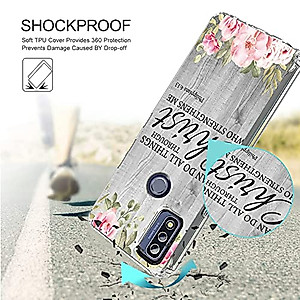 for Moto G Pure 2021 Case, for Moto G Power 2022 Clear Case for Women Men, Dual Layer Soft TPU Hard PC Shockproof Phone Case for Motorola G Power 2022/Moto G Pure 2021,Bible Verse Philippians 4-13