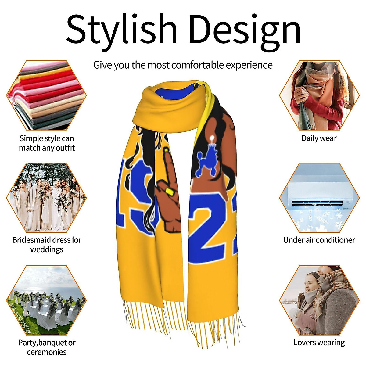 Sigma Gamma Cashmerette Fringed Scarf Rho sorority paraphernalia Warm Large Blanket Wrap Shawl for Women Cashmere Scarf