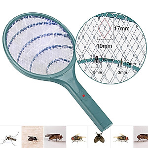 Electric Fly Swatter Bug Zapper Racket, 3000V Mosquito Fly Gnat Zapper Pest Control for Home Outdoor Indoor