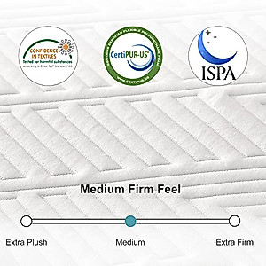 IYEE NATURE Queen Size Mattress, 10 Inch Cooling-Gel Memory Foam Mattress Bed in a Box, 80”*60”*10”, CertiPUR-US Certified, Medium Firm, Grey - Queen