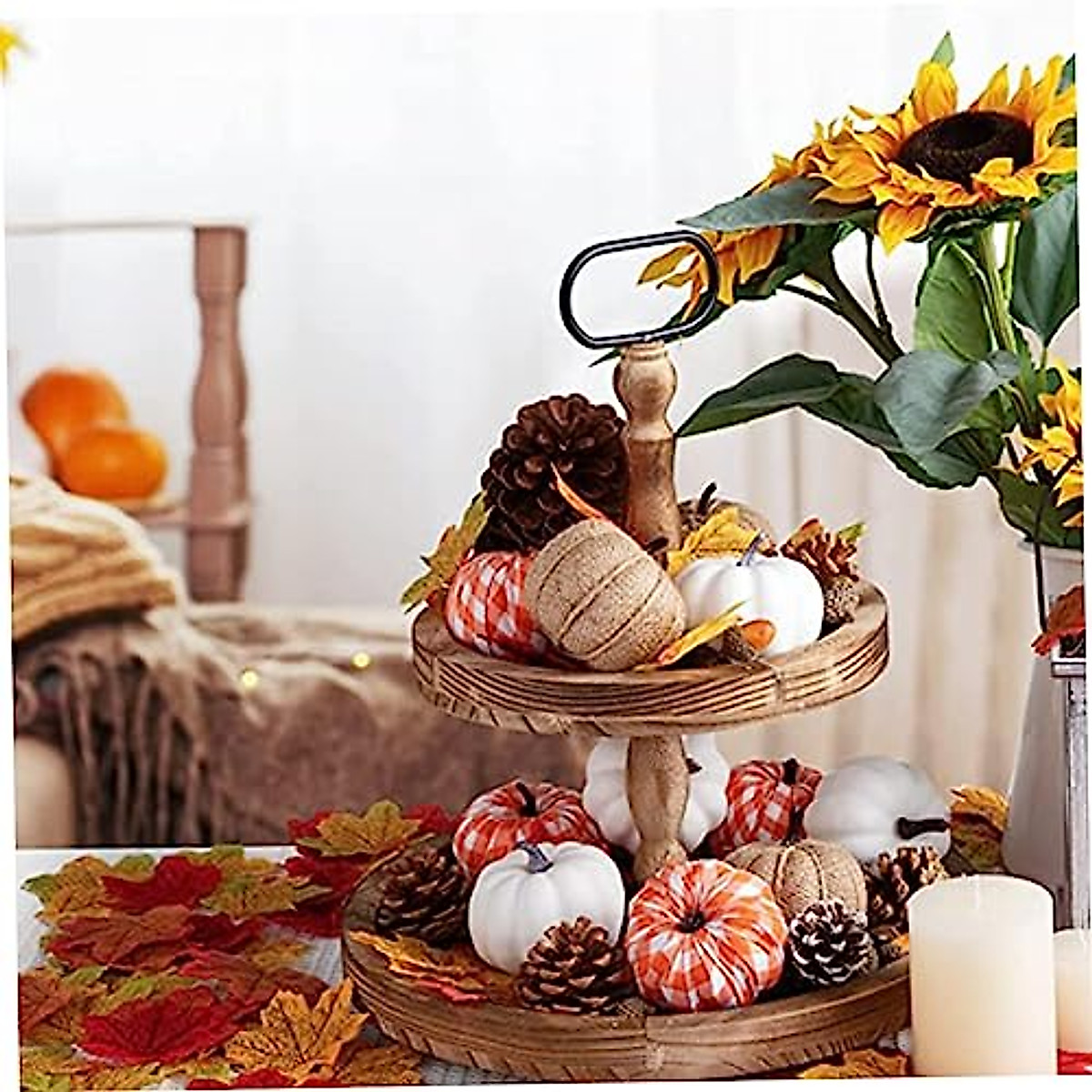 IMIKEYA 60 Pcs Thanksgiving Pumpkin Foam Pumpkins Fall Decorations Halloween Pumpkins Simulated Pumpkin Decor Scene Layout Pumpkin Decor Artificial Pumpkin Ornament Statue Rope